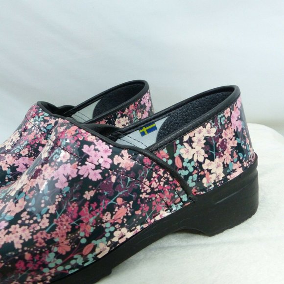 Bjork | Shoes | Bjork Black Pink Floral Pro Josee Leather Clog 42 ...